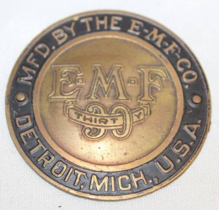 1910-1912 Brass Emf30 Motor Car Co Radiator Emblem Badge Auction
