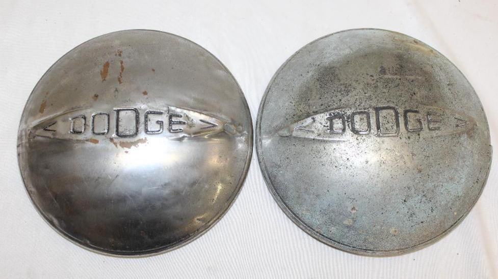 Pair Of 1935-1938 Dodge Dog Dish Hubcaps Auction