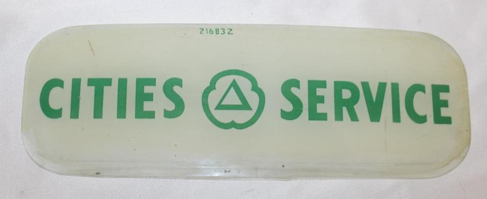 Cities Service Gas Pump Ad Glass