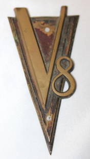 1935 Cadillac Motor Car Co V8 Radiator Emblem Badge