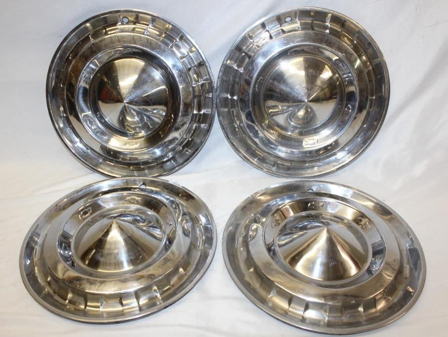 Set Of 4 1956 Chevrolet Hubcaps