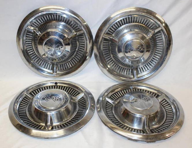 Set Of 4 1958 Chevrolet Corvette Hubcaps