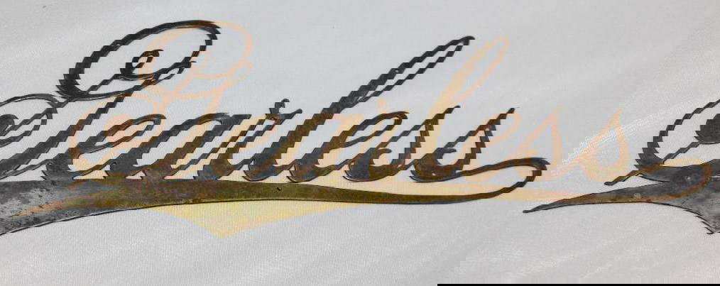 Gearless Motor Car Co Brass Radiator Emblem Script Auction