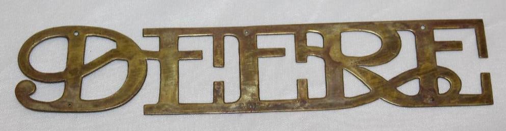 John Deere Automobile Brass Radiator Emblem Script Auction