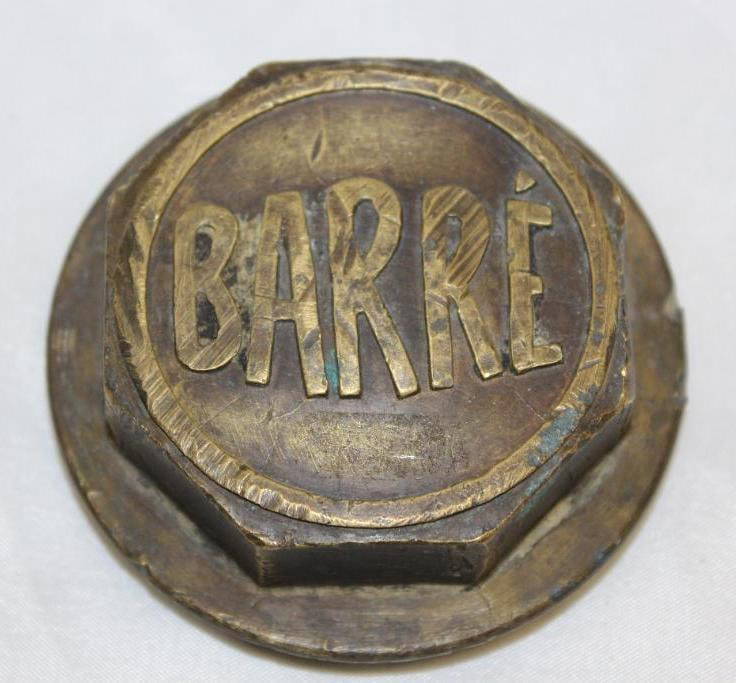 1910s Brass Barre Threaded Hubcap Auction