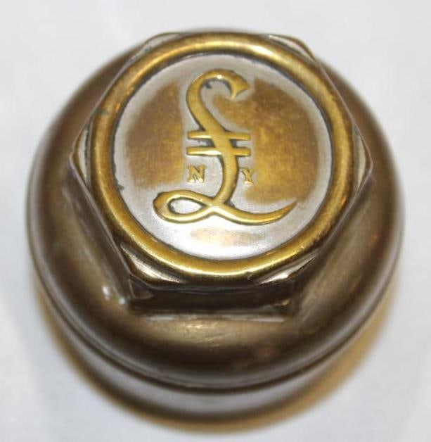 Brass 1910's Sterling Motor Car Co Threaded Hubcap