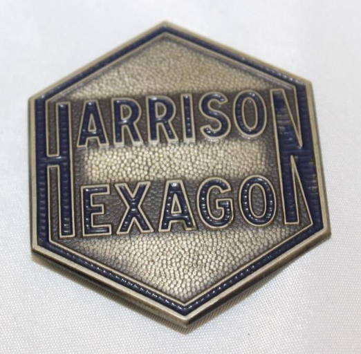 1920's Harrison Hexagon Radiator Emblem Badge