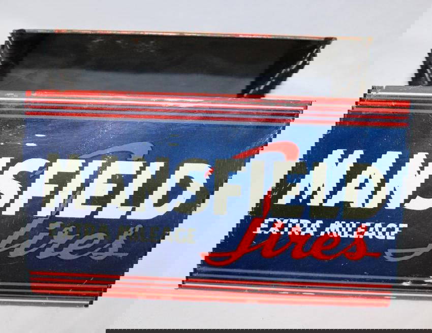 Mansfield Tires Advertising Tire Display Sign Auction