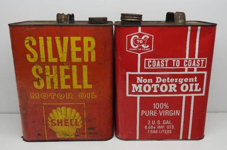 Shell And Coast To Coast Two Gallon Oil Cans