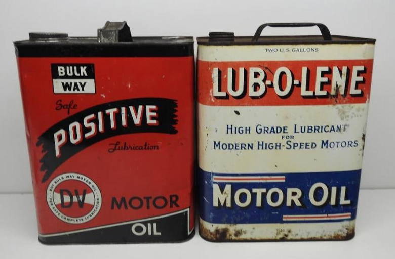 Positive And Lub O Lene Two Gallon Oil Cans