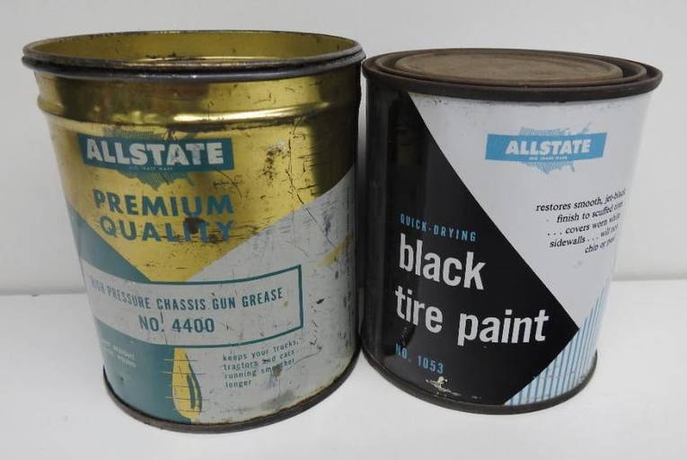 Pair Of Allstate Product Tins