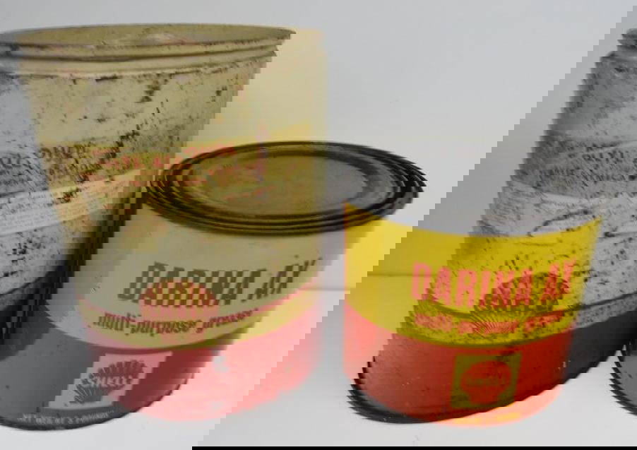 Pair Of Shell Product Cans Auction