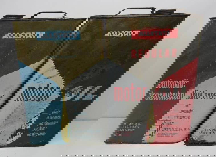 Allstate 10 Quart Oil Can Pair (gold Versions) Auction