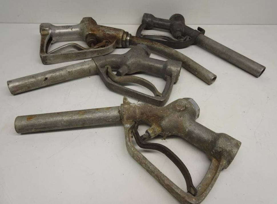 Group Of Four Assorted Gas Pump Nozzles Auction