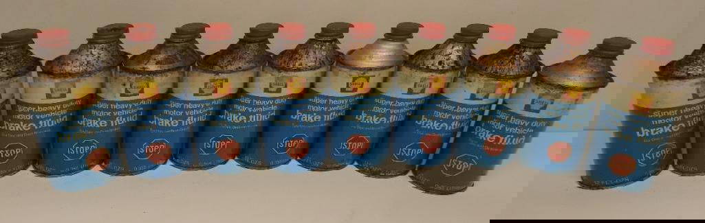 Group Of Nine Shell Brake Fluid Cans Auction