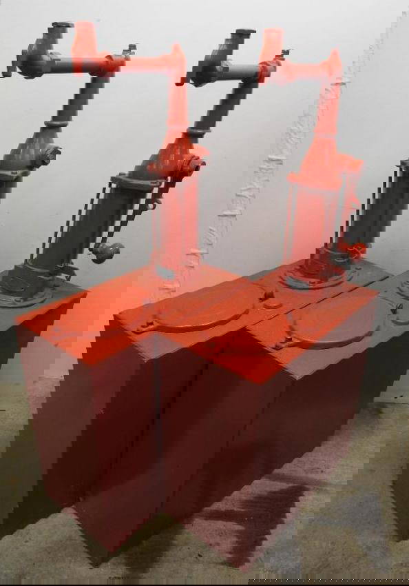 Pair Of Red Oil Lubesters (small) Auction