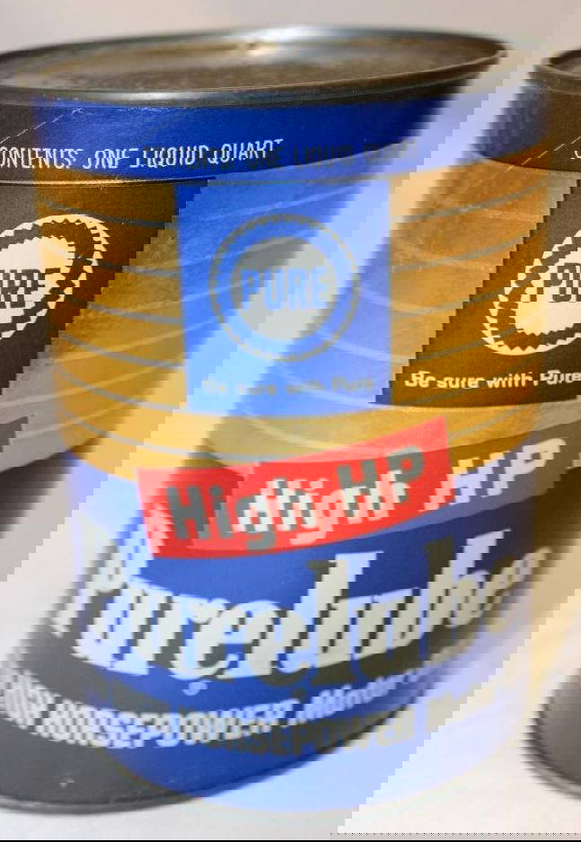 Pure High Hp Purelube 1 Quart Motor Oil Can Auction