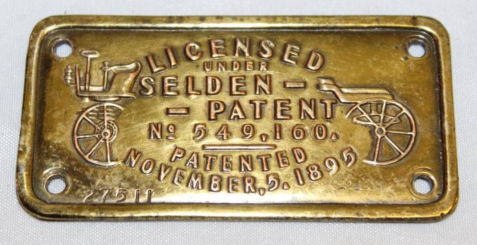 Brass Selden Patent Emblem Badge Auction