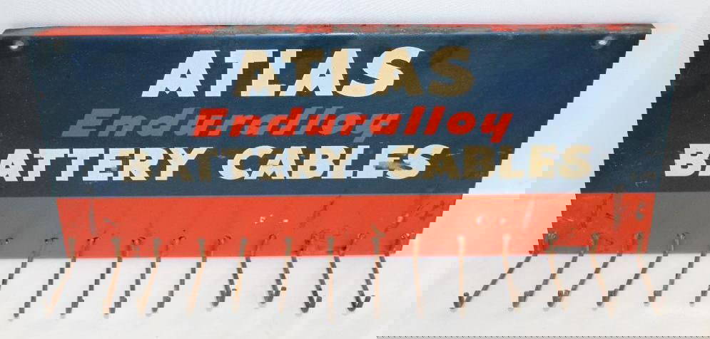 Atlas Battery Cable Display Rack Sign Auction