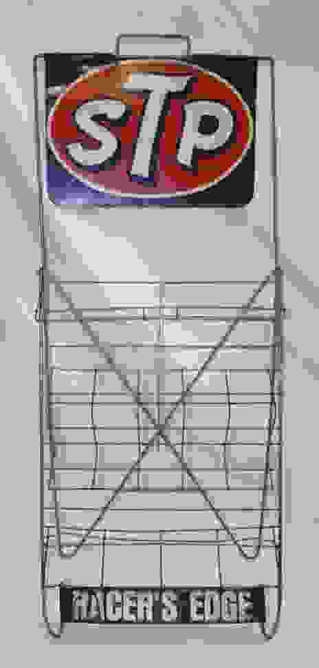 Stp Racers Edge Oil Can Display Rack Auction