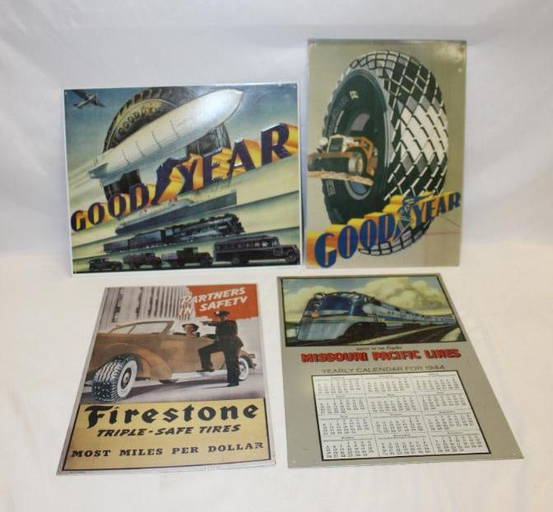 Group Of 4 Reproduction Tire Advertising Signs
