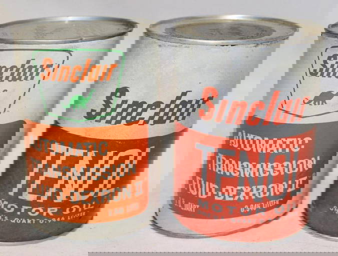 Group Of 2 Sinclair Tenol & Atf 1 Quart Motor Oil Cans