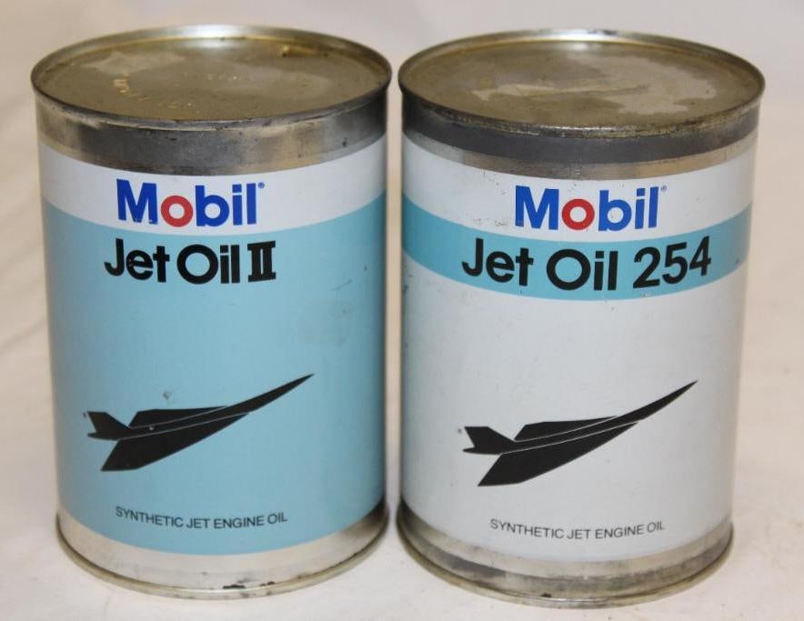 Group Of 2 Mobil Jet Oil Metal 1 Quart Oil Cans Auction