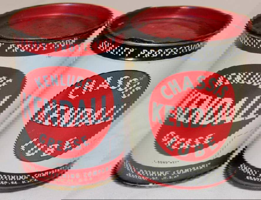 Group Of 2 Kendall 1lb Grease Cans Auction