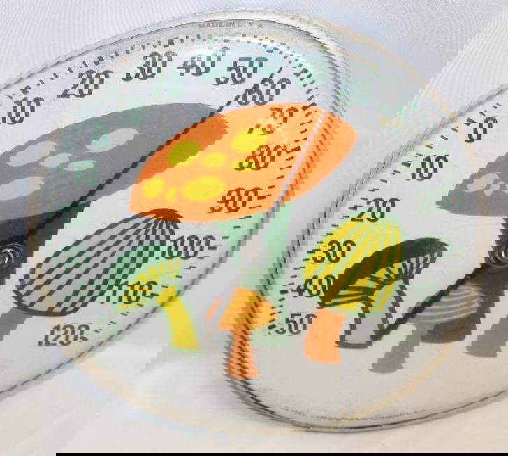 Mushroom Round Dial Advertising Thermometer Auction