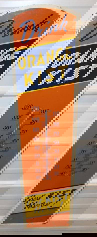 Drink Orange Kist Soda Advertising Thermometer Auction