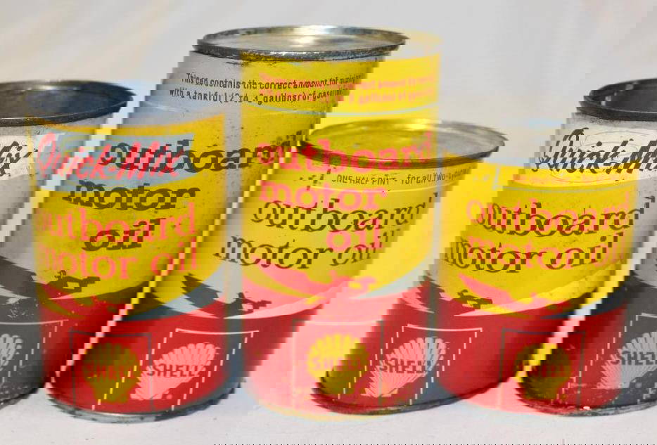 Group Of 3 Shell Outboard Advertising Cans Auction