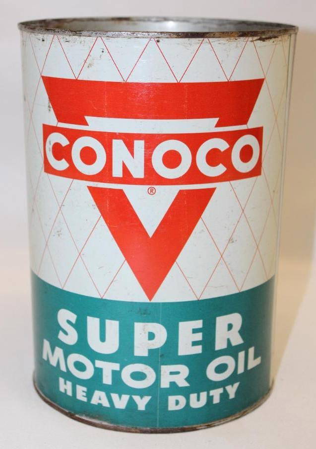 Conoco Super Metal 5 Quart Motor Oil Can Auction