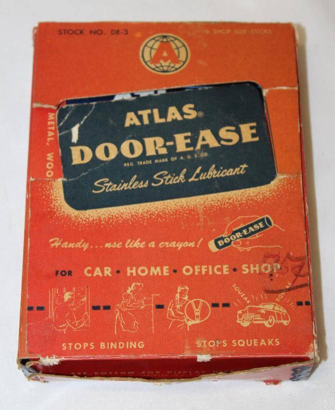 Nos Atlas Door Ease Grease Countertop Advertising Display Auction