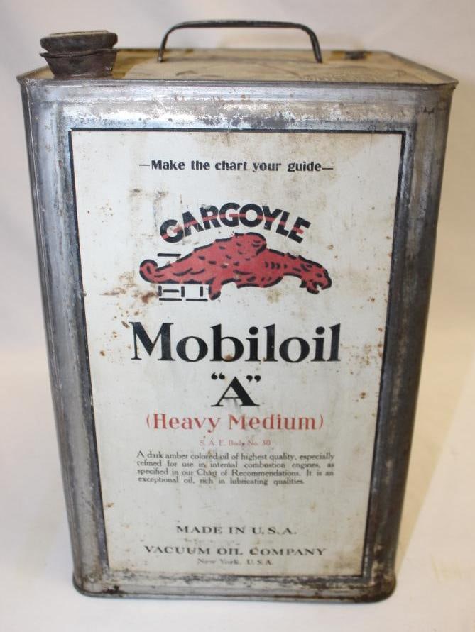 Mobil Gargoyle A 5 Gallon Motor Oil Can Auction