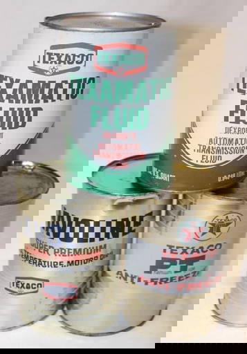 Group Of 3 Texaco Atf Antifreeze And Motor Oil Cans