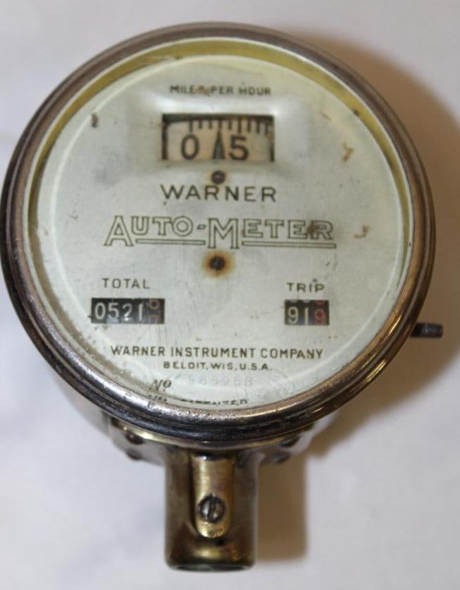 Brass Warner Auto-meter Automobile Speedometer Auction