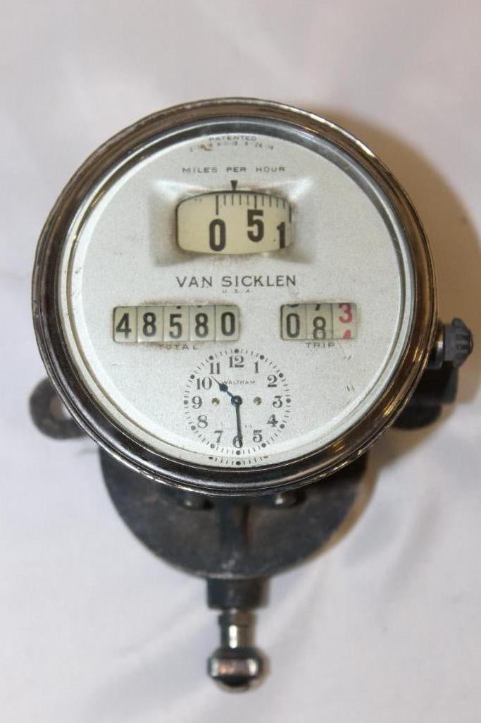 Van Sicklen And Waltham Automobile Clock And Speedometer Combo Auction