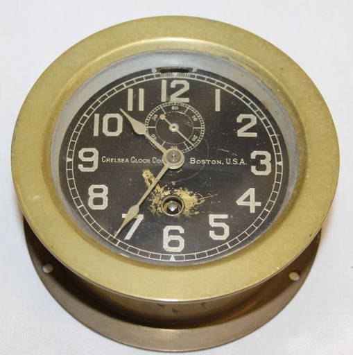 Brass Chelsea Clock Co Automobile Dash Clock