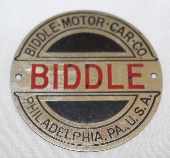 1918-1920 Biddle Motor Car Co Hubcap Emblem Badge Auction