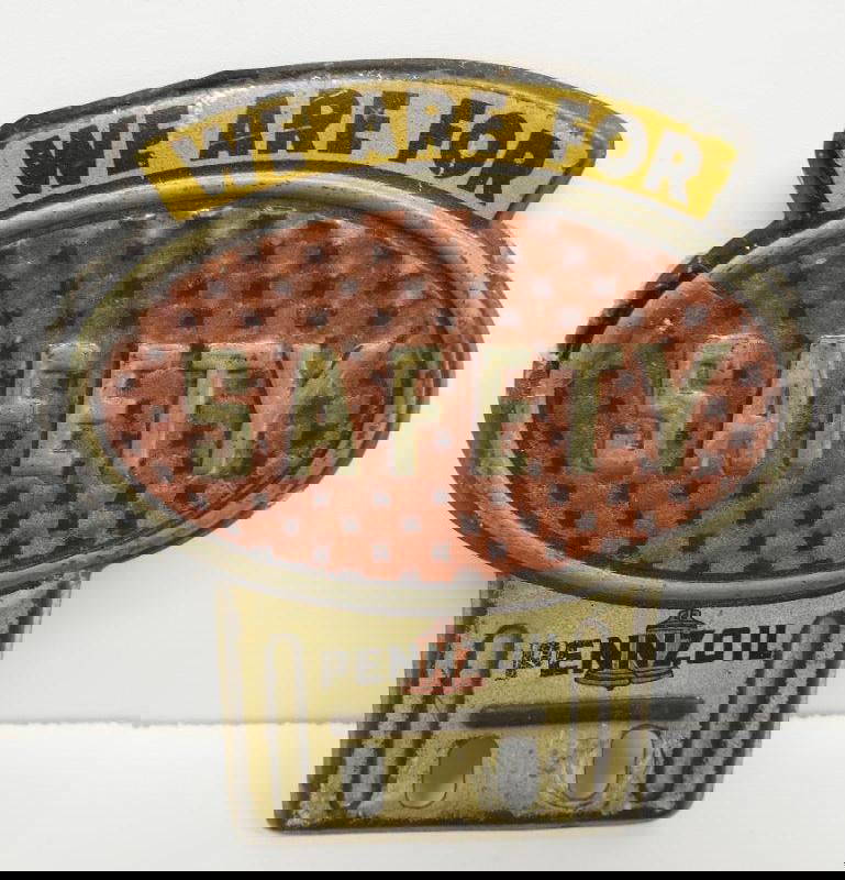 Pennzoil Safety License Plate Topper Sign Auction