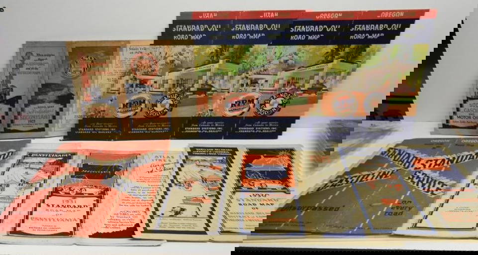 Group Of Six Standard Oil Road Maps