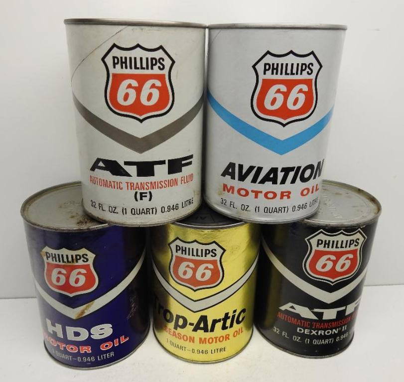 Group Of Phillips 66 Motor Oil Quart Cans Auction