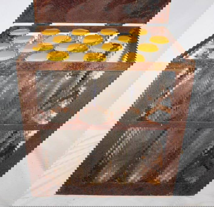 Set Of Embossed Shell Oil Bottles W/ Metal Case Auction