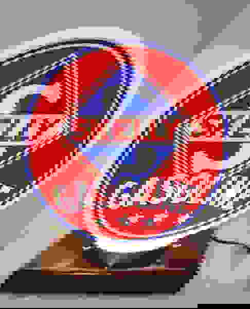 13.5" Skelly Gasoline Gas Pump Globe On Wide Milk Glass Body Auction