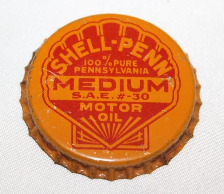 Shell Penn Medium Oil Bottle Caps Auction