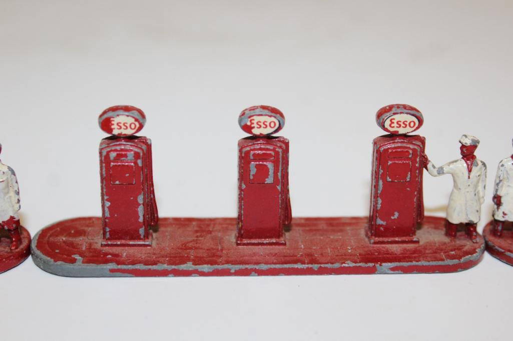 Group Of 5 Toy Gas Station Pump Islands; Esso Shell Lesney Auction