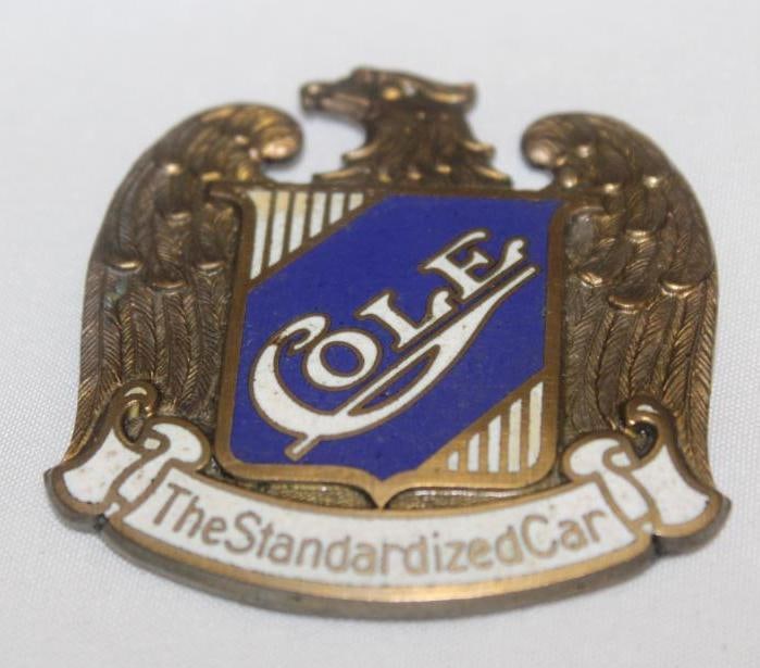 1914 Cole Motor Car Co (the Standardized Car) Radiator Emblem Badge Auction