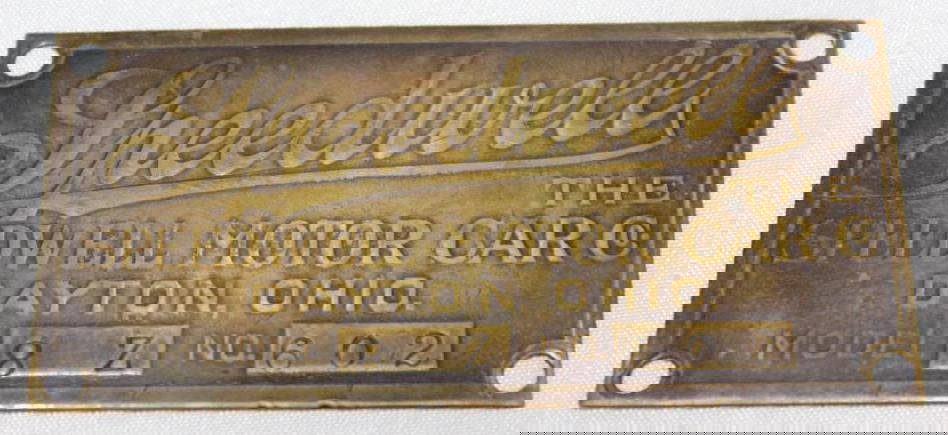 1910 Brass Speedwell Motor Car Co Data Tag Emblem