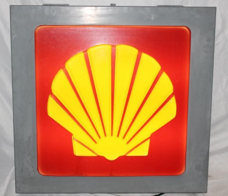 Shell Oil Co Illuminated Service Station Sign