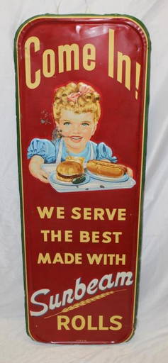 Sunbeam Bread Rolls Vertical Advertising Sign